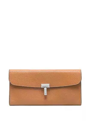 TOTEME T-lock Leather Wallet - Neutrals