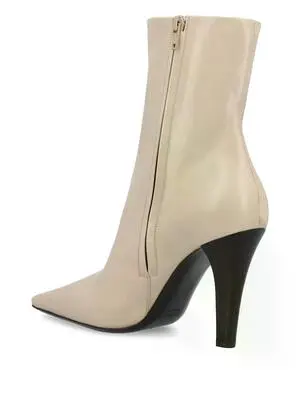 Saint Laurent Leather Ankle Boots - Neutrals