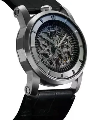 FOB PARIS Stainless Steel Automatic Skeleton Watch - Silver