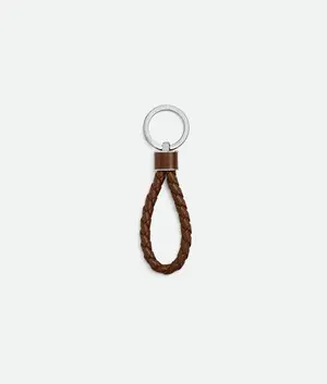 Bottega Veneta Intreccio Key Ring - Nocciola