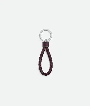 Bottega Veneta Intreccio Key Ring Dark Barolo