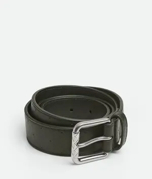 BOTTEGA  VENETA Bottega Veneta Intrecciato Embossed Belt - Camping