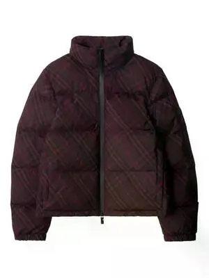 Burberry Check Puffer Jacket - Red