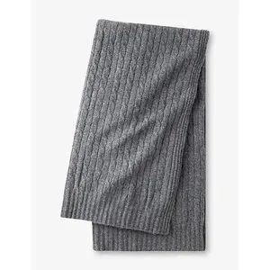 Ralph Lauren Rl Cable Cashmere Throw - Modern Charcoal