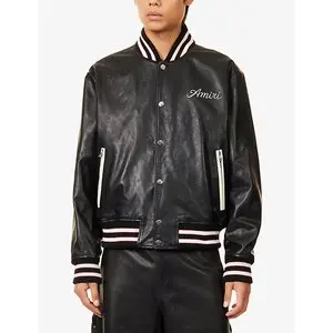 Amiri Leather Varsity Jacket