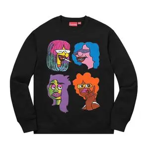Supreme Gonz Heads Crewneck - Black