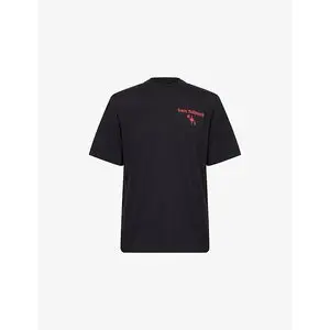 Amiri Hollywood Gothic-print Text Cotton T-shirt - Black