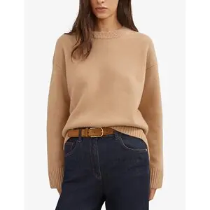 REISS Crewneck Wool And Cashmere Jumper - Camel