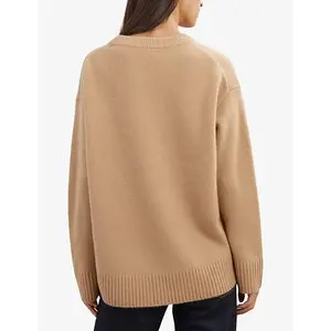 REISS Crewneck Wool And Cashmere Jumper - Camel