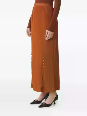 LANVIN Pleated Button-detail Midi Skirt