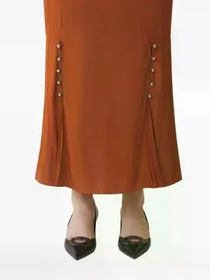LANVIN Pleated Button-detail Midi Skirt