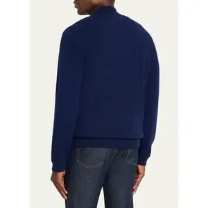 Bergdorf Goodman Wool Full-zip Baseball-collar Sweater