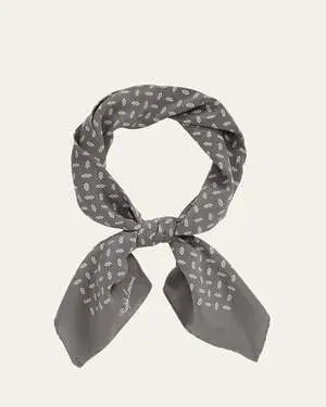 Ralph Lauren Cashmere And Silk Geometric Neckerchief - Grey