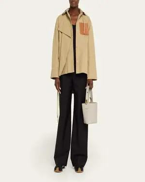 Loewe Pebble Mini Bucket Bag - Shell Grey