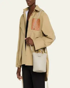 Loewe Pebble Mini Bucket Bag - Shell Grey