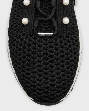 JIMMY CHOO Veles Knit Lace-up Sneakers - Black Multi