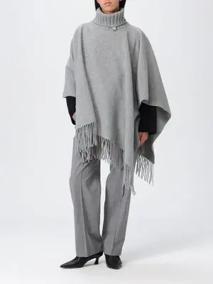 Fabiana Filippi Cape With Fringe - Grey
