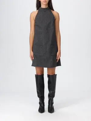 COURREGES Sleeveless High Neck Dress With Pockets - Black
