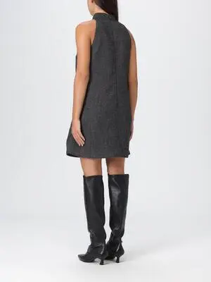 COURREGES Sleeveless High Neck Dress With Pockets - Black