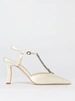 Manolo Blahnik Pointed Toe Pump With T-bar Strap