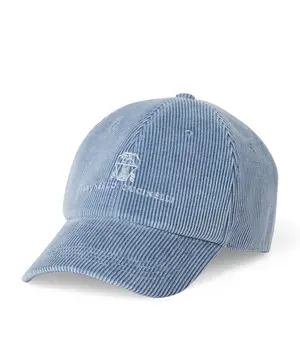 Brunello Cucinelli Cotton-blend Corduroy Cap - Blue