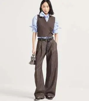 Brunello Cucinelli Sleeveless Wool Vest - Brown