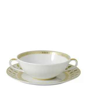 Bernardaud Constance Cream Cup And Saucer - Green