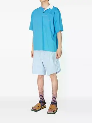 Kolor Contrast-collar Short-sleeve Polo Shirt