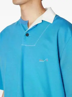 Kolor Contrast-collar Short-sleeve Polo Shirt