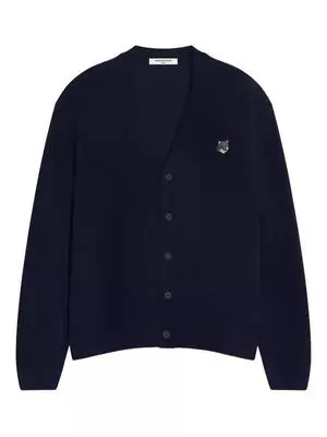 Maison Kitsuné Fox Head-embroidered Cardigan - Blue