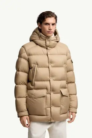 Moncler Bretagne Hooded Down Jacket - Beige