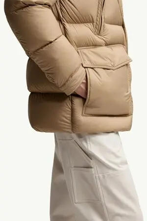 Moncler Bretagne Hooded Down Jacket - Beige