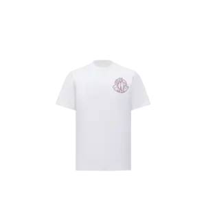 Moncler Overlapped Logo Cotton T-shirt - White