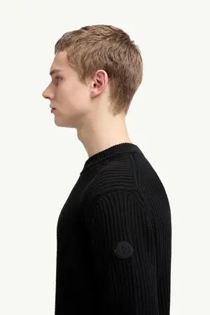 Moncler Crew Neck Wool Sweater - Black