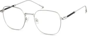 Zenni Square Full Rim Eyeglasses - Silver