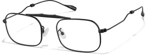 Zenni Rectangle Eyeglasses Full Rim Stainless Steel - Black