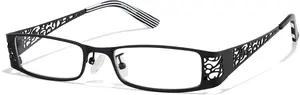 Zenni Rectangle Full Rim Stainless Steel Eyeglasses - Black