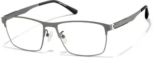 Zenni Rectangle Full Rim Stainless Steel Eyeglasses - Graphite