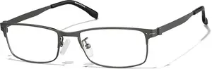 Zenni Rectangle Full Rim Stainless Steel Eyeglasses - Graphite