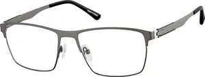 Zenni Rectangle Full Rim Stainless Steel Eyeglasses - Gray