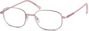 Zenni Rectangle Full Rim Stainless Steel Eyeglasses - Pink