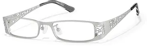 Zenni Rectangle Full Rim Stainless Steel Eyeglasses - Silver