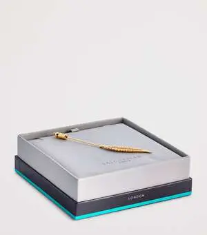 Tateossian Plated Metal Fern Lapel Pin