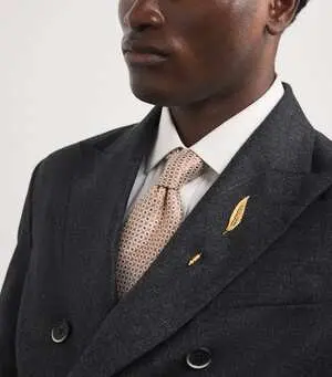 Tateossian Plated Metal Fern Lapel Pin