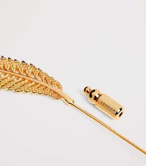 Tateossian Plated Metal Fern Lapel Pin