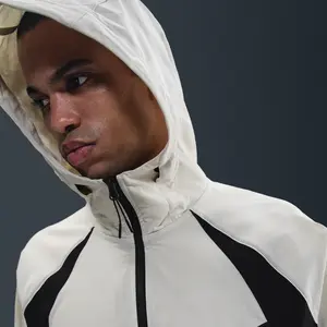 Nike Tech Dri-fit Woven Color-block Windrunner Loose Jacket - Grey