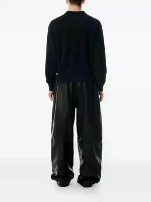Alexander Wang Logo-patch Long-sleeve Polo Shirt - Black