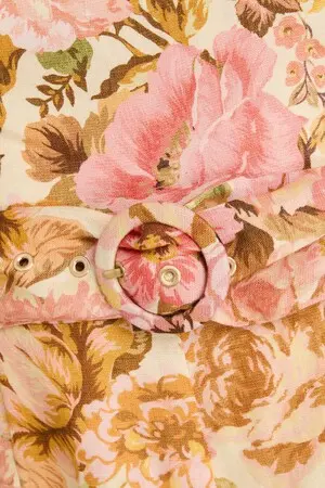 Zimmermann Strapless Floral-print Linen Jumpsuit