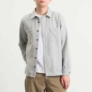 WAX LONDON Whiting Wool Fleck Overshirt