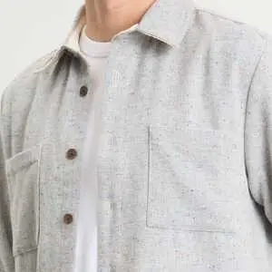 WAX LONDON Whiting Wool Fleck Overshirt